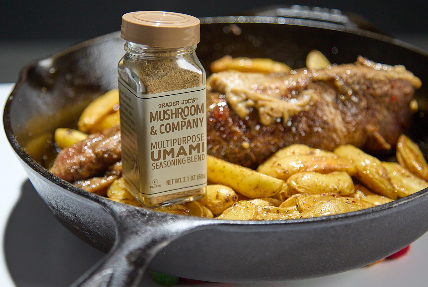 Roasted Pork Tenderloin & Potatoes with Honey Umami Butter