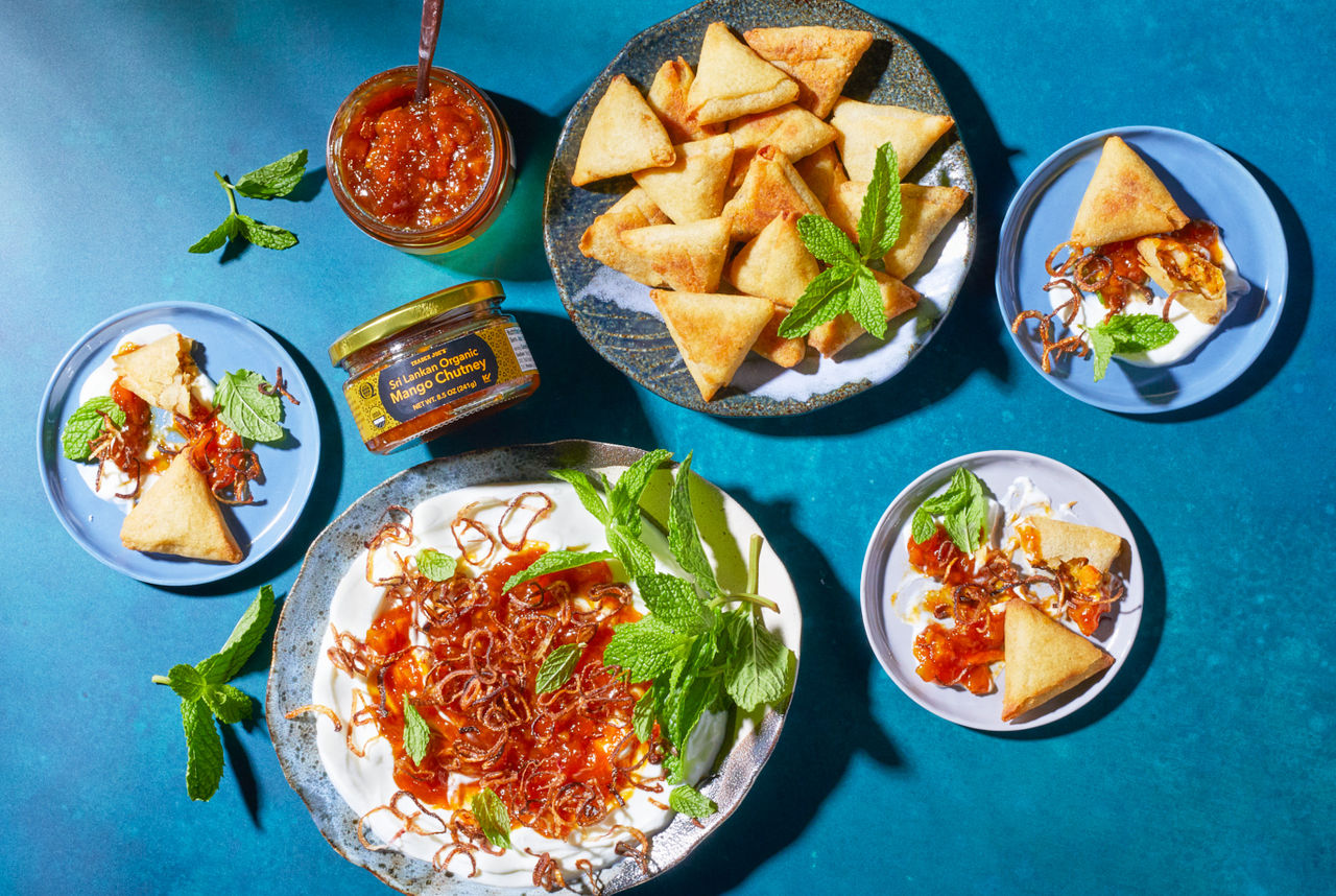 Creamy Mango Chutney Dip with Crispy Shallots