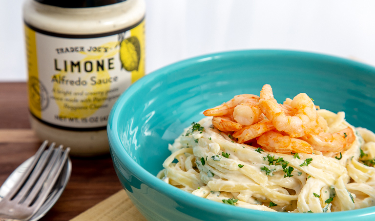 Linguine Limone Alfredo with Shrimp